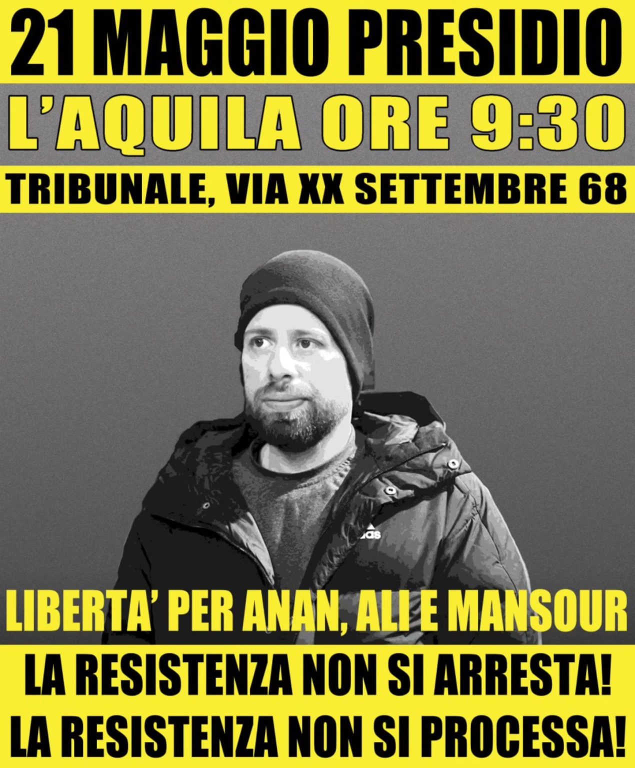 L’Aquila: aggiornato al 18 giugno il processo per Anan, Ali e Mansour